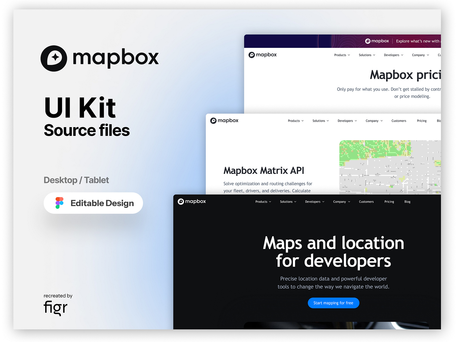 Mapbox Web UI (Recreated) by Figr Design on Dribbble