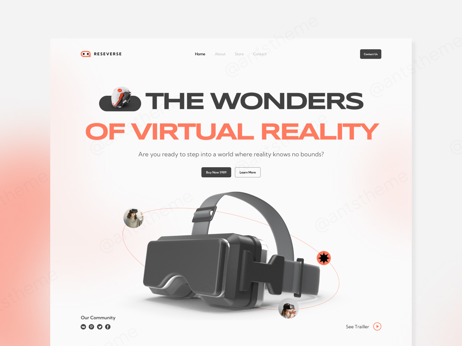 Virtual Reality Website Design by Antstheme on Dribbble