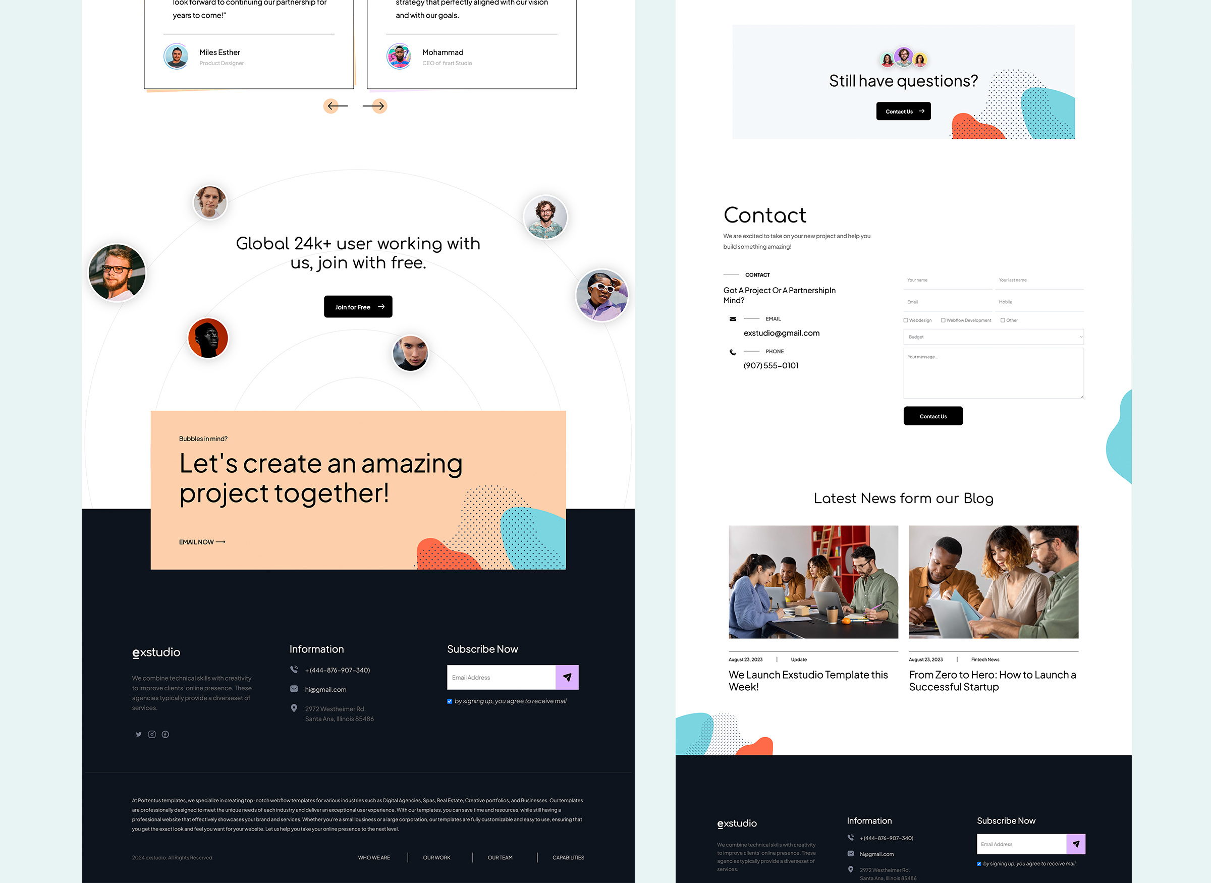 exStudio - Webflow HTML Website Template by Pablo Ramos on Dribbble