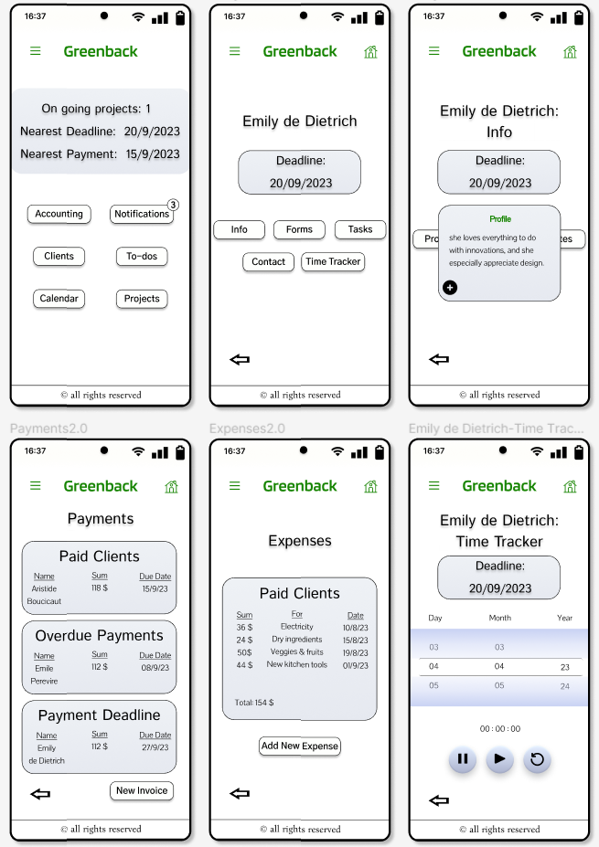 Greenback- a concept app for freelancers by Nadav Gefen on Dribbble