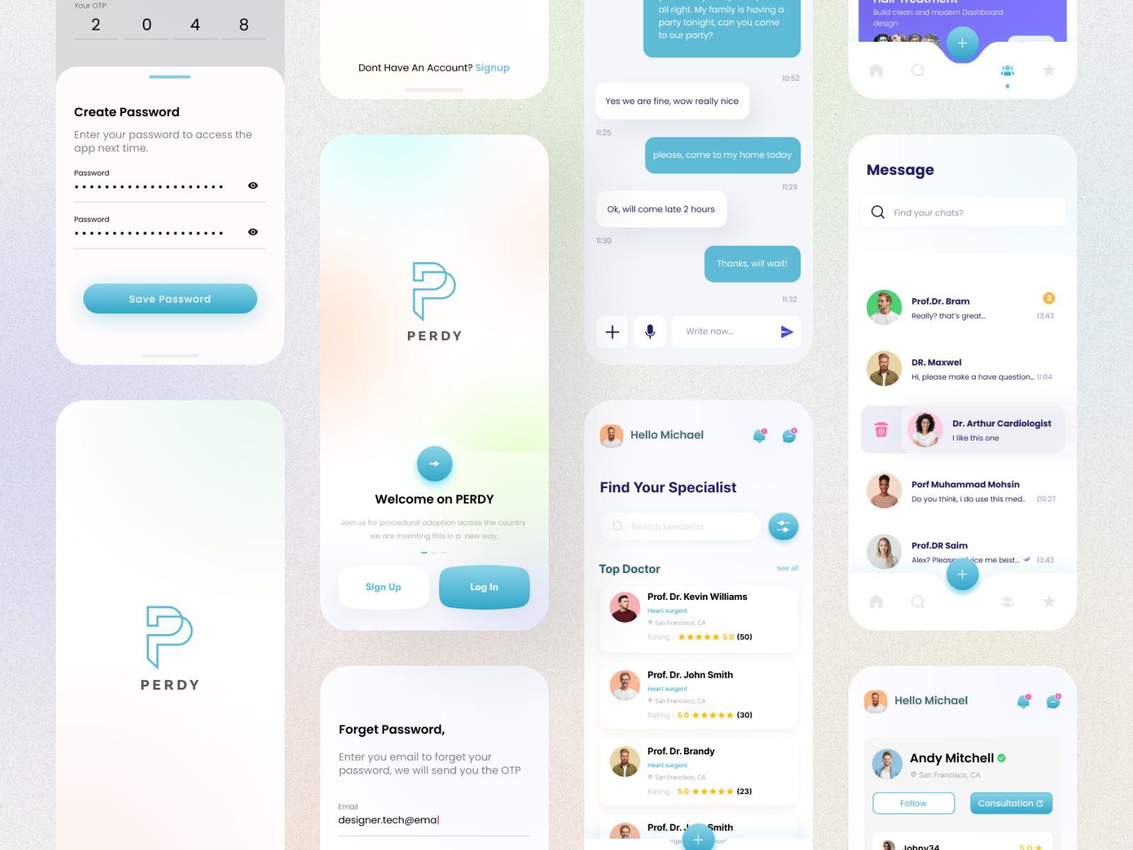Doctor Mobile App Design by Muhammad Ahsin Ali on Dribbble