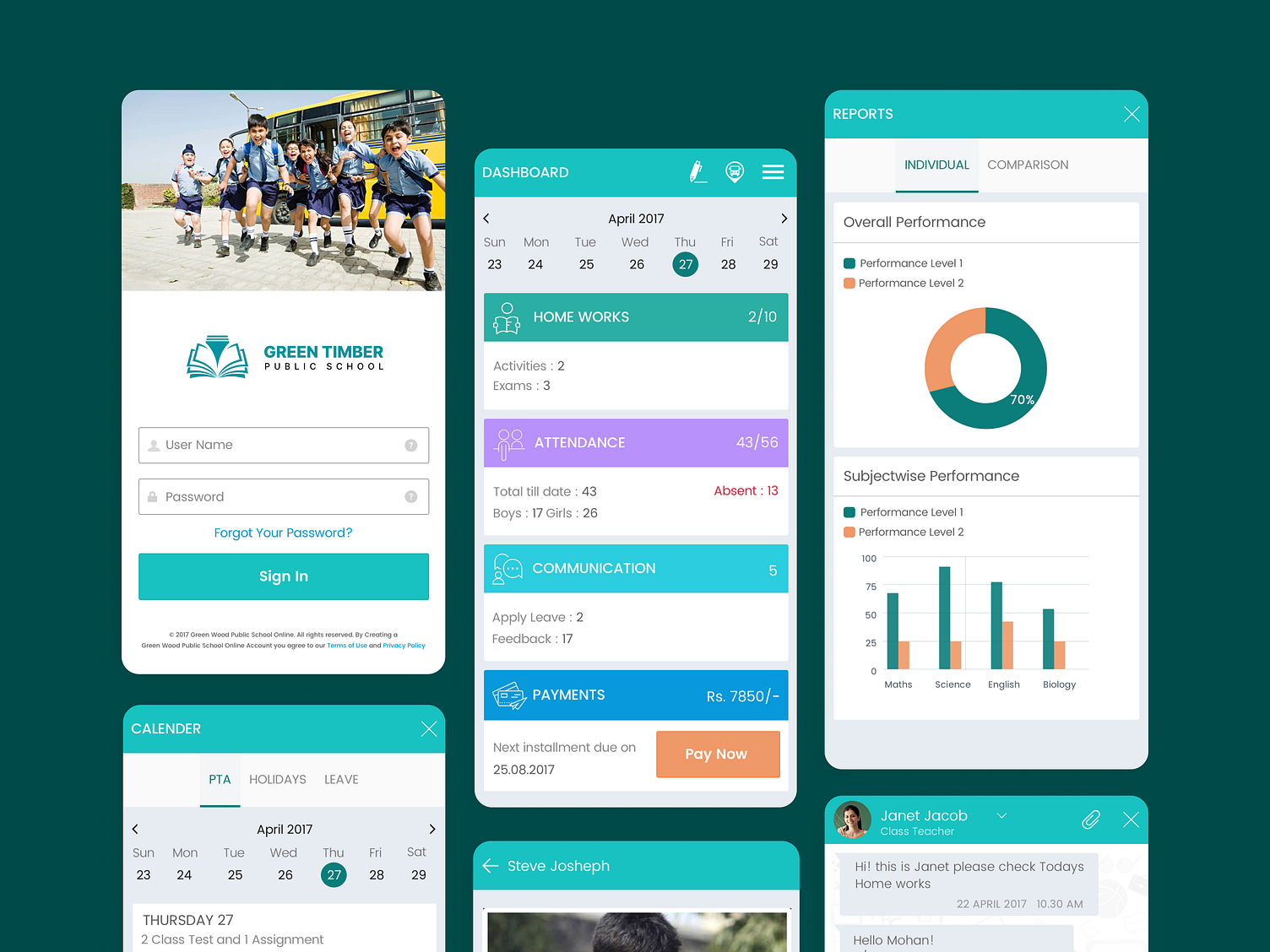 School App UI Design by Neointeraction Design (UX Design Agency) on ...