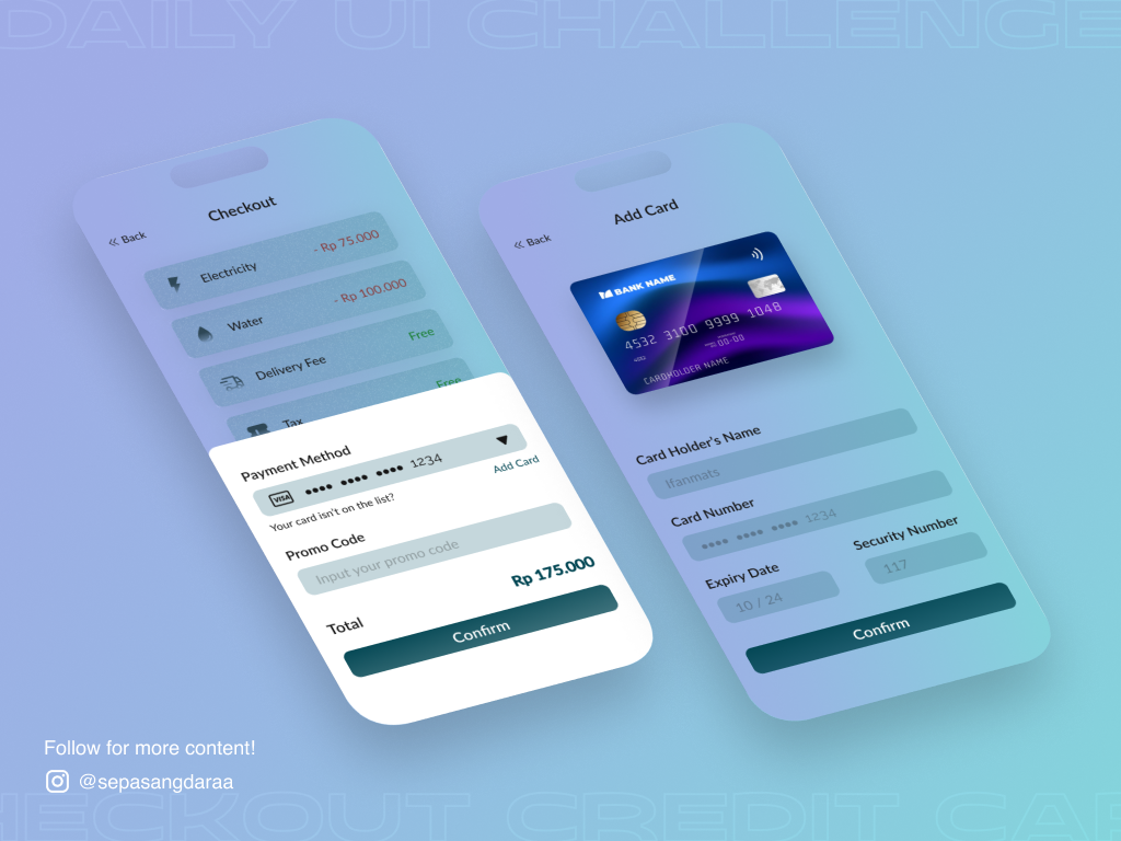 Daily UI - Checkout Credit Card by M. Nurrahman Fanani on Dribbble