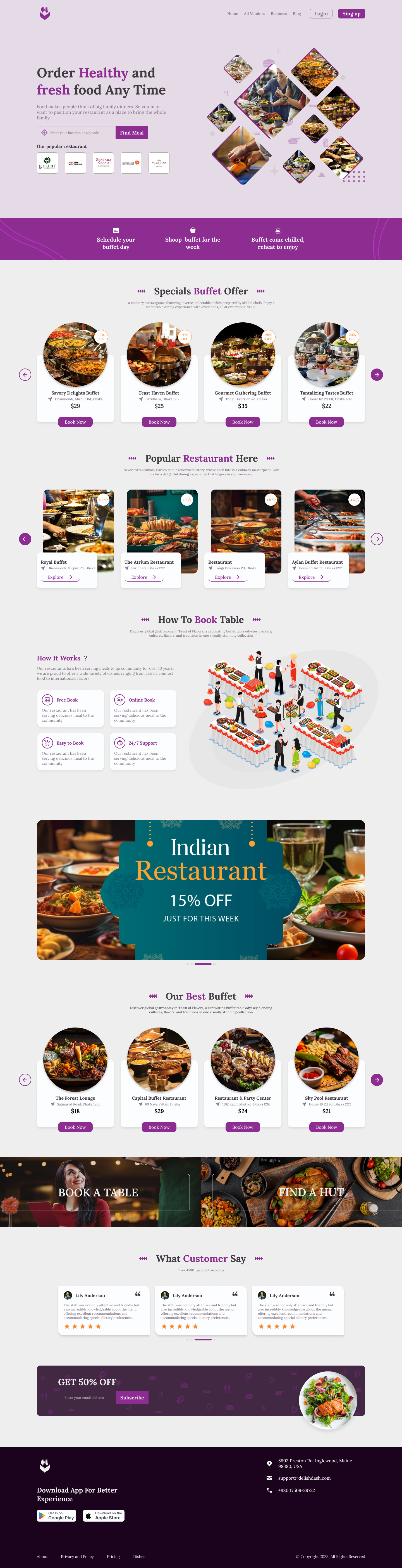 Buffet Landing Page UI/UX Restaurant Website by Bilash Roy on Dribbble