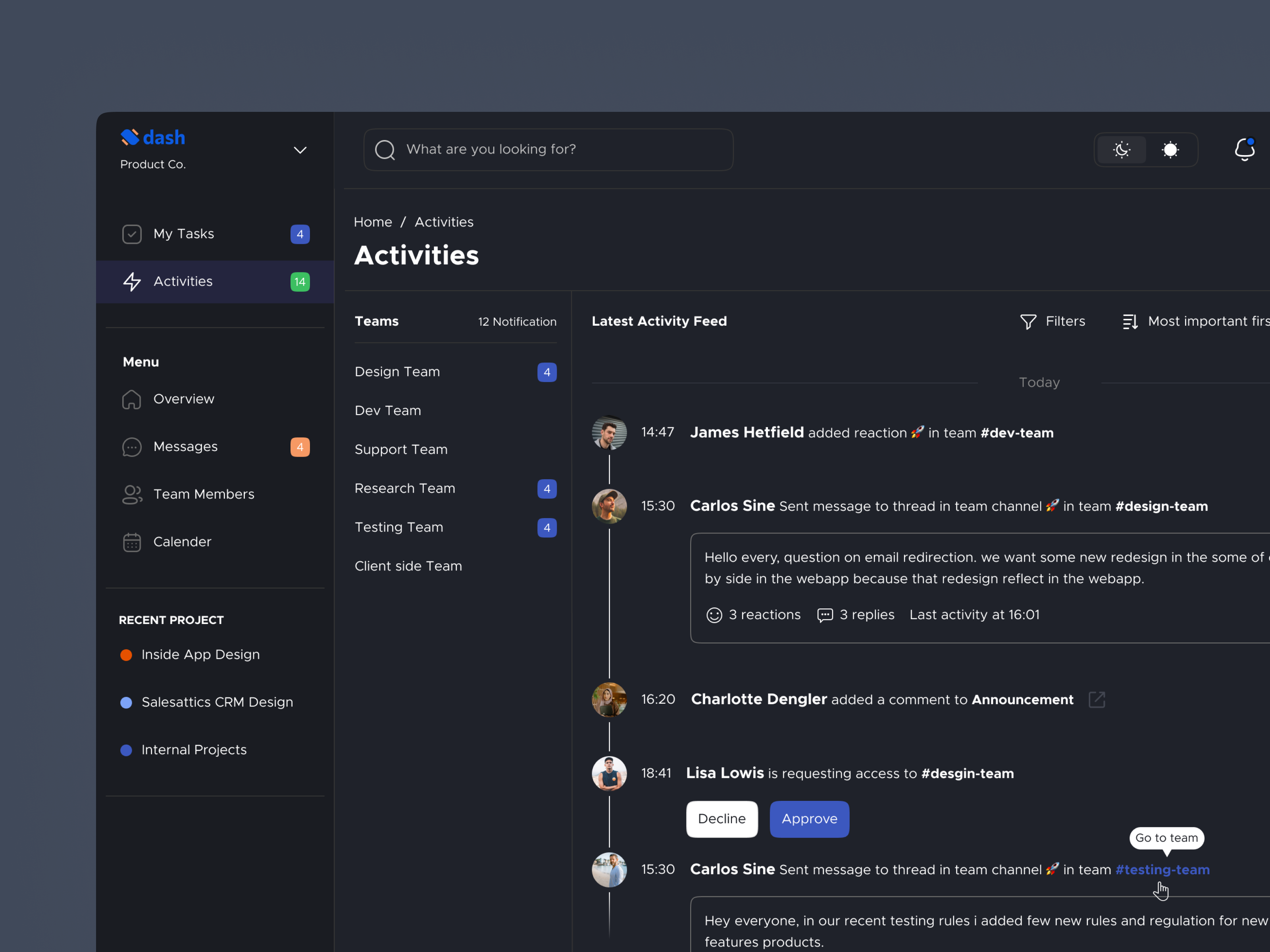 Dash - Activity Dashboard UI Design[Dark mode] by DesiznLab Studio on ...