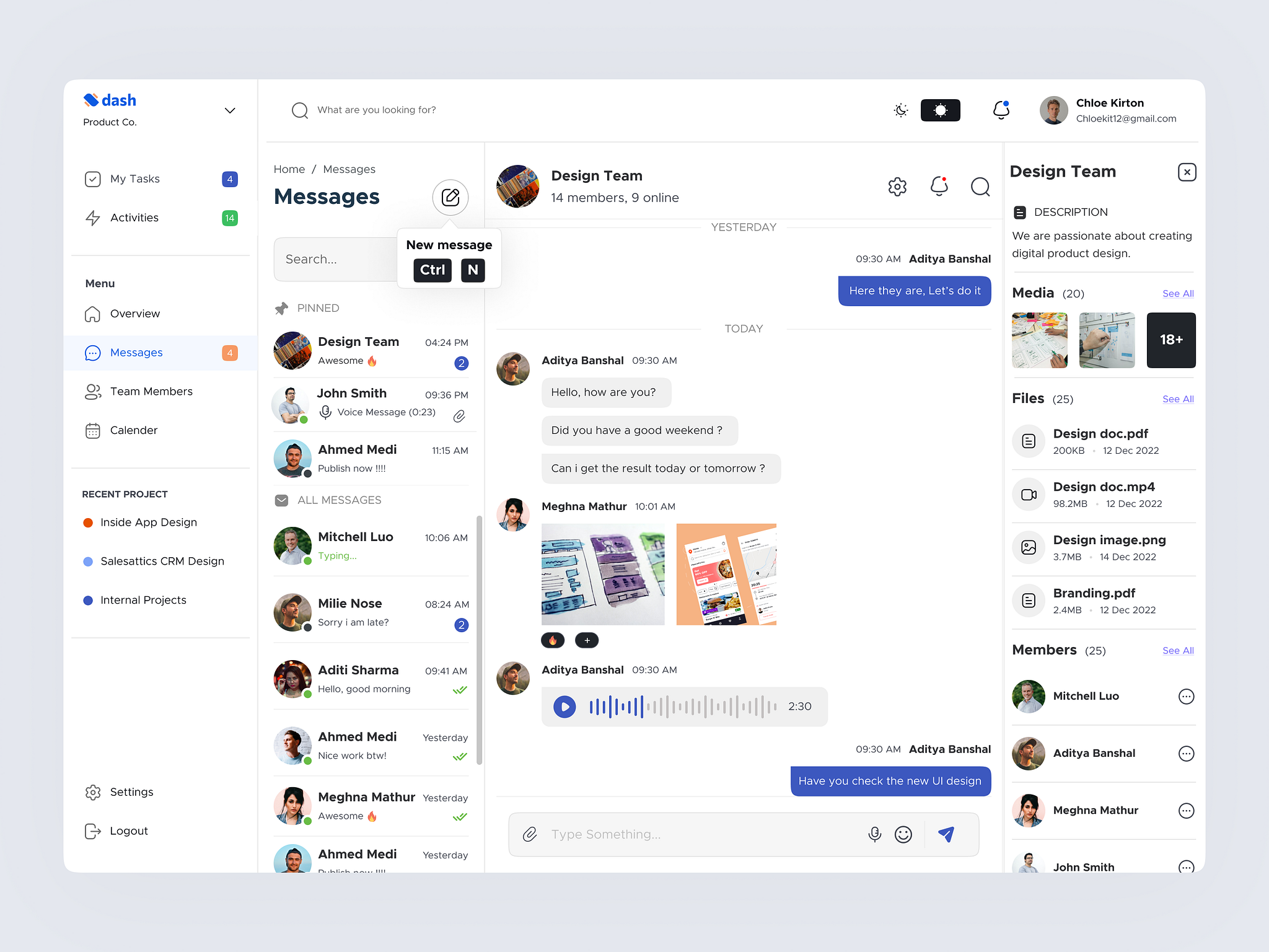 Dash - Messages UI design by DesiznLab Studio on Dribbble