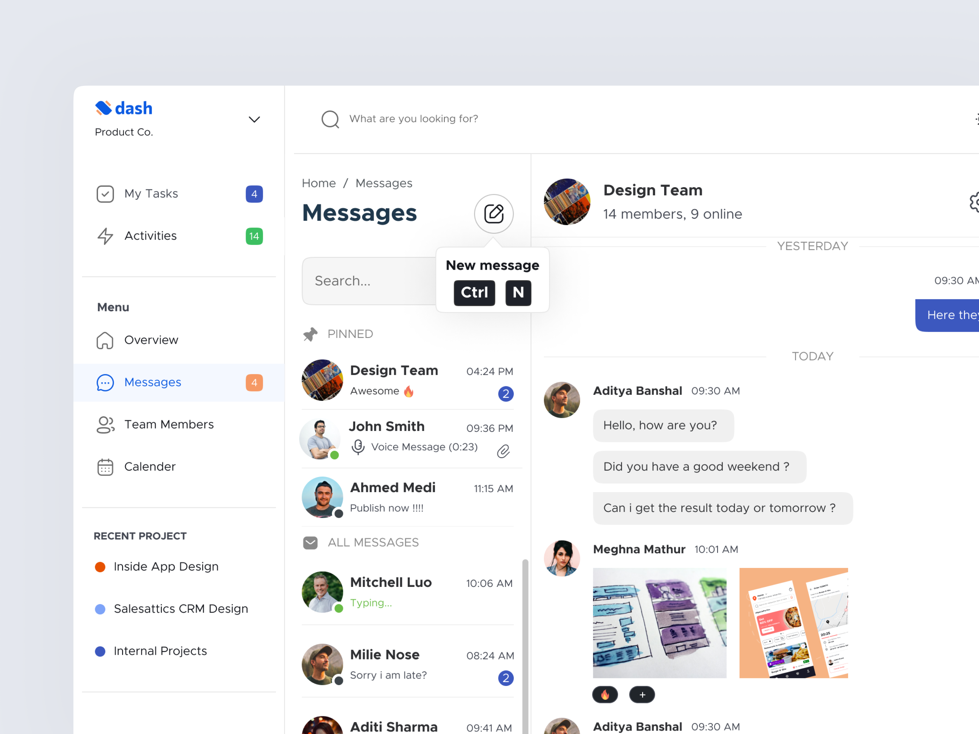Dash - Messages UI design by DesiznLab Studio on Dribbble