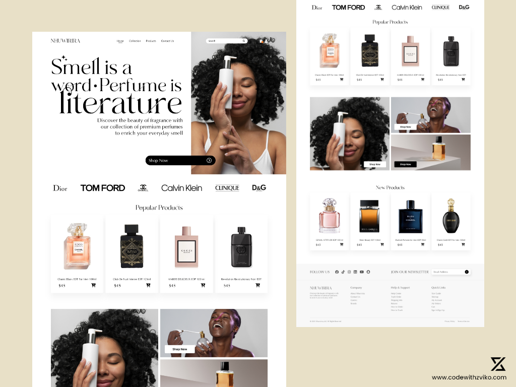 Perfume Website Design designs, themes, templates and downloadable ...