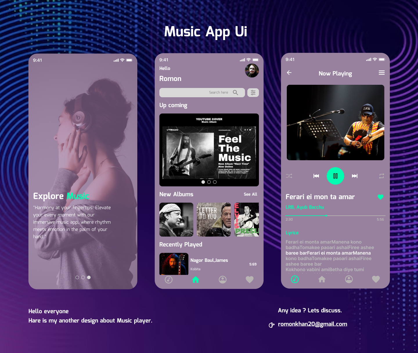 Music App by Nadiruzzaman romon on Dribbble