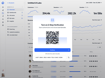 2FA modal QR code — Untitled UI by Jordan Hughes® on Dribbble