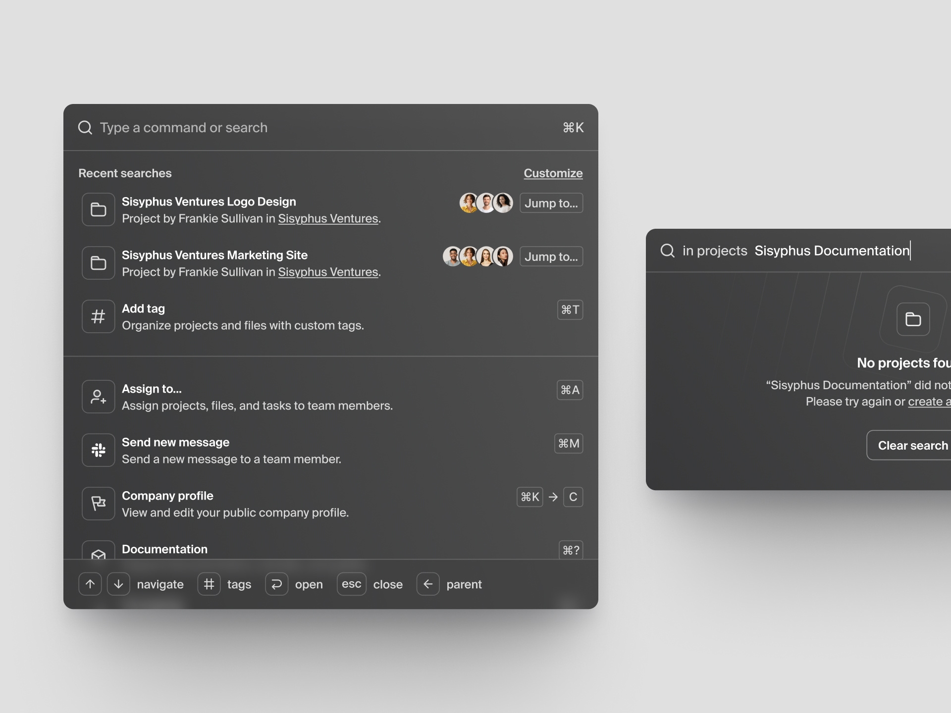 Command+K search menu — Untitled UI by Jordan Hughes® on Dribbble