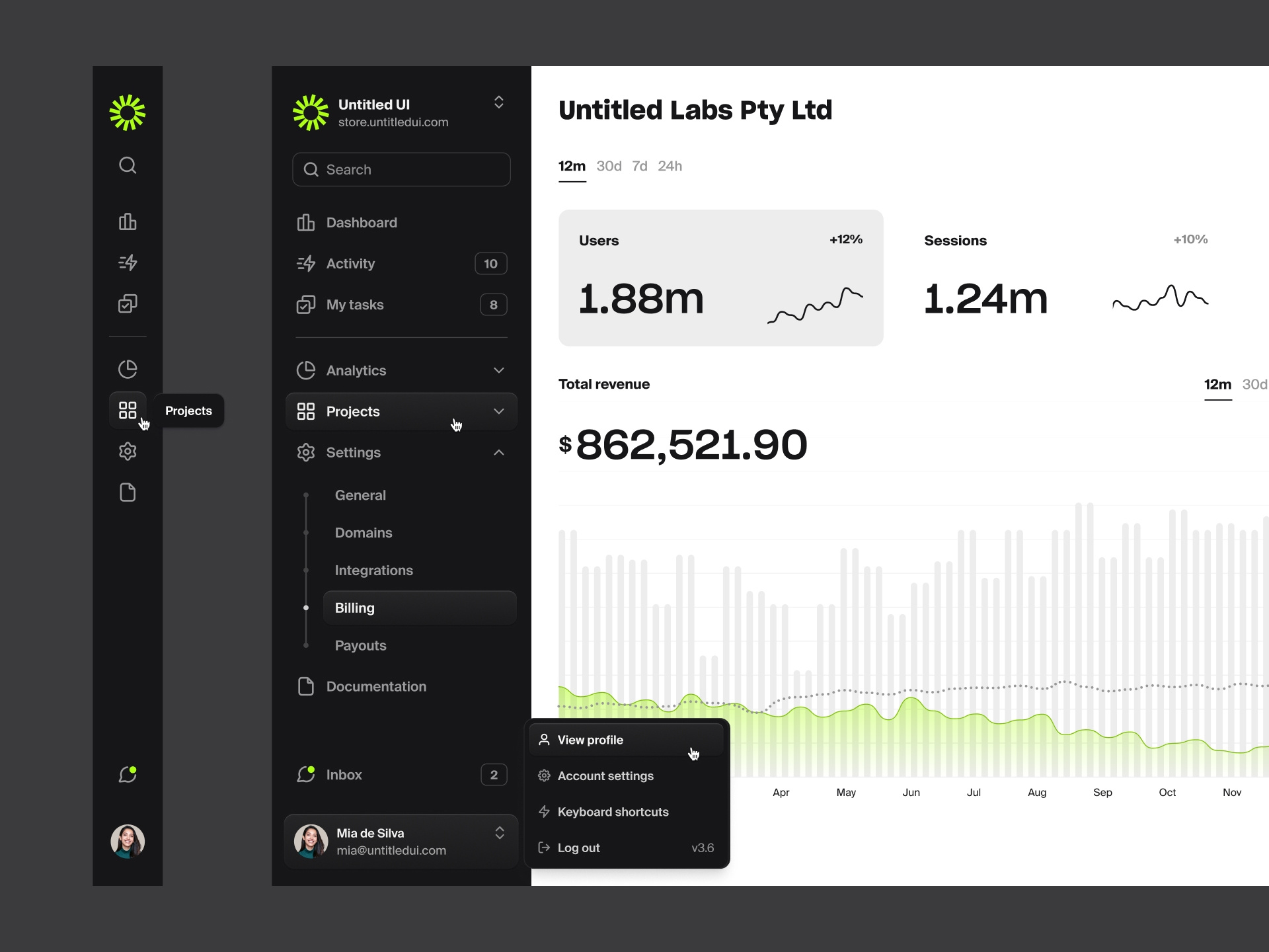 Sidebar nav — Untitled UI by Jordan Hughes® on Dribbble