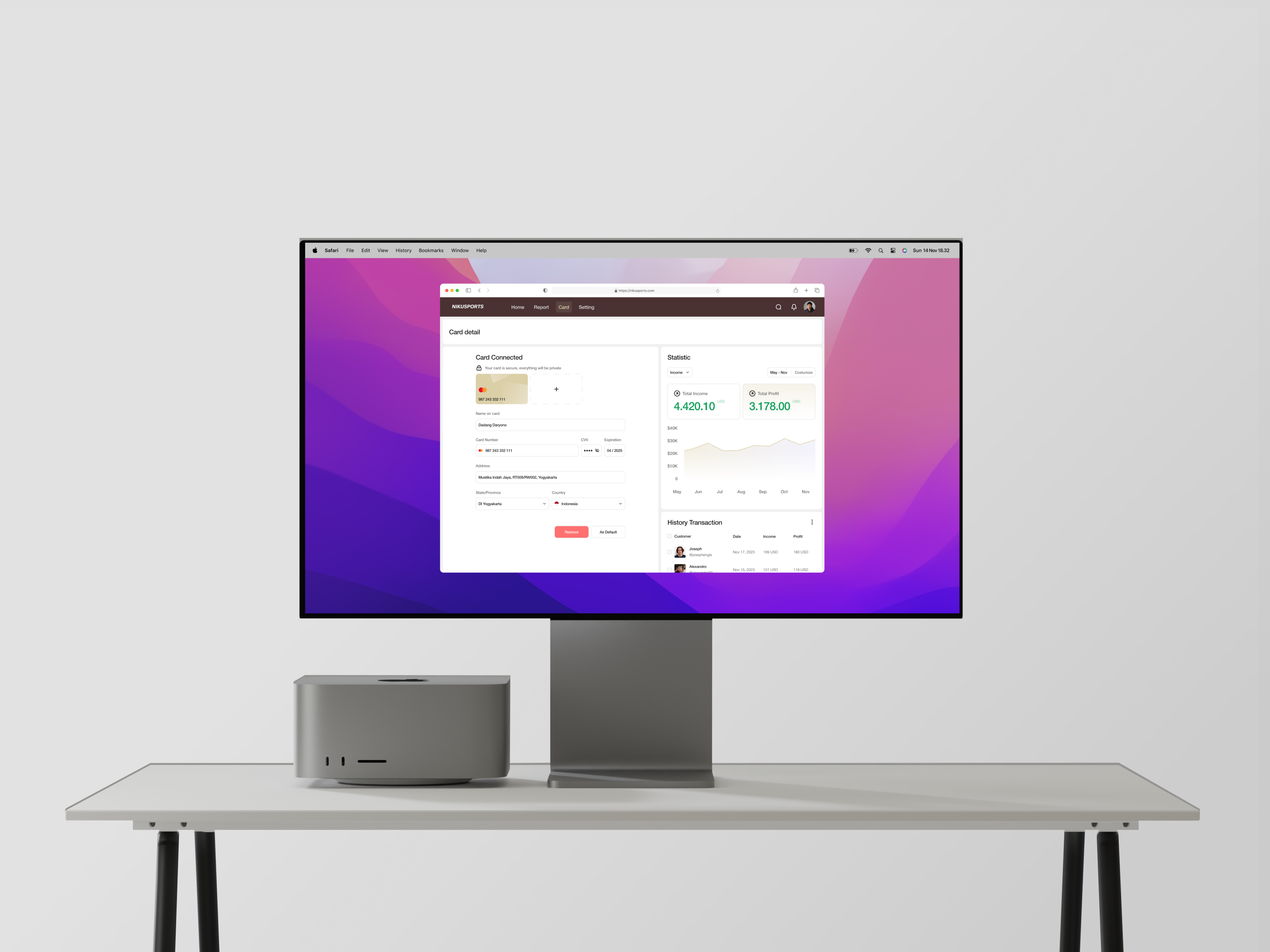 NIKUSPORTS - Dashboard CRM (Card Detail Page) by Haqqi Ilmiawan for ...