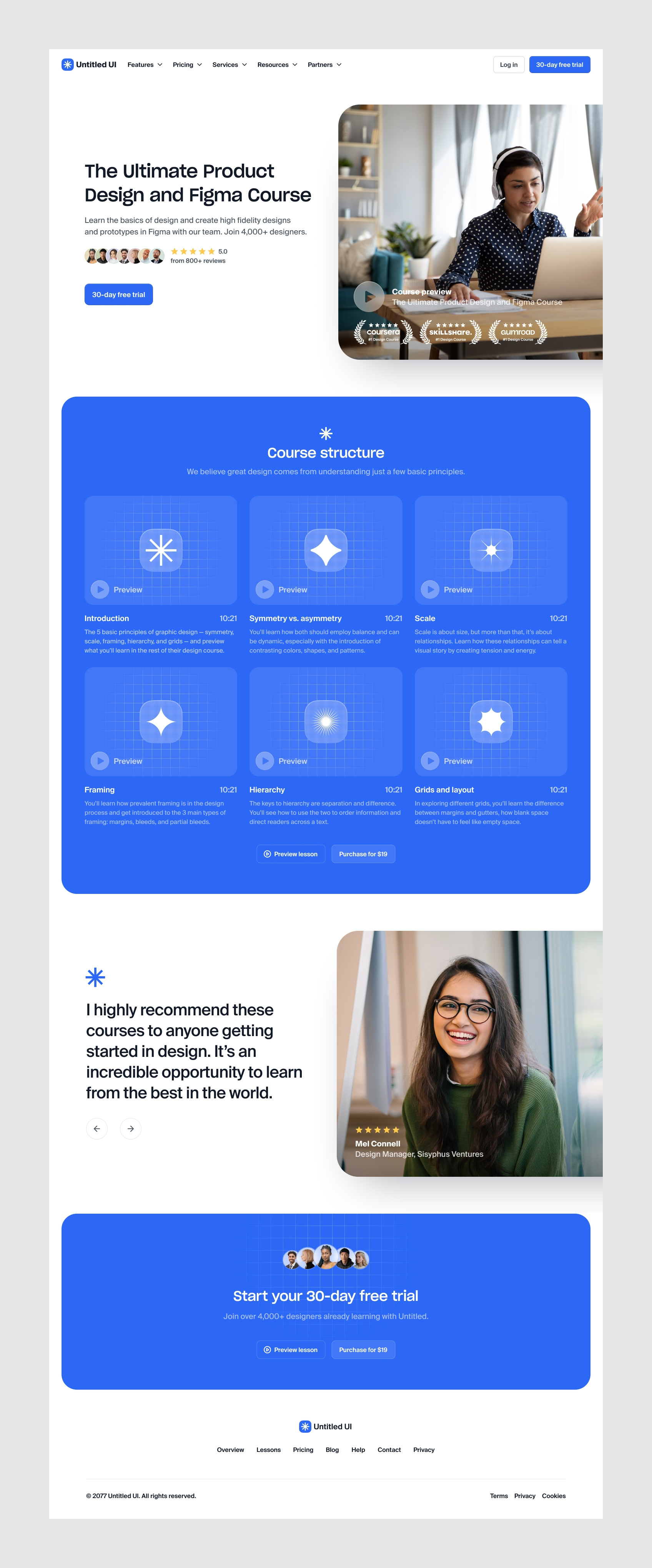 Design course landing page — Untitled UI by Jordan Hughes® on Dribbble