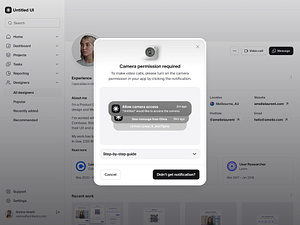 Camera permission — Untitled UI by Jordan Hughes® on Dribbble
