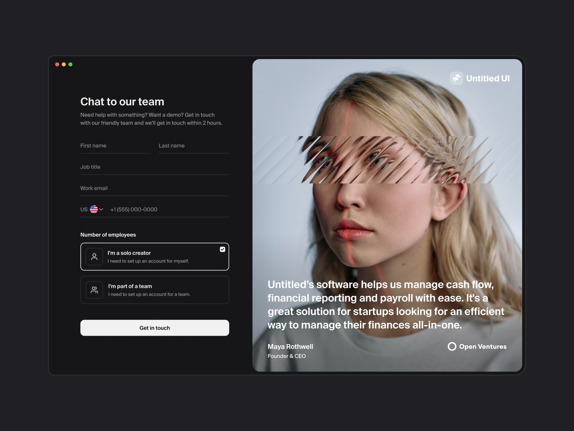 Chat to our team — Untitled UI by Jordan Hughes® on Dribbble