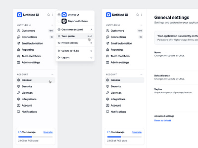 Sidenav menu — Untitled UI by Jordan Hughes® on Dribbble