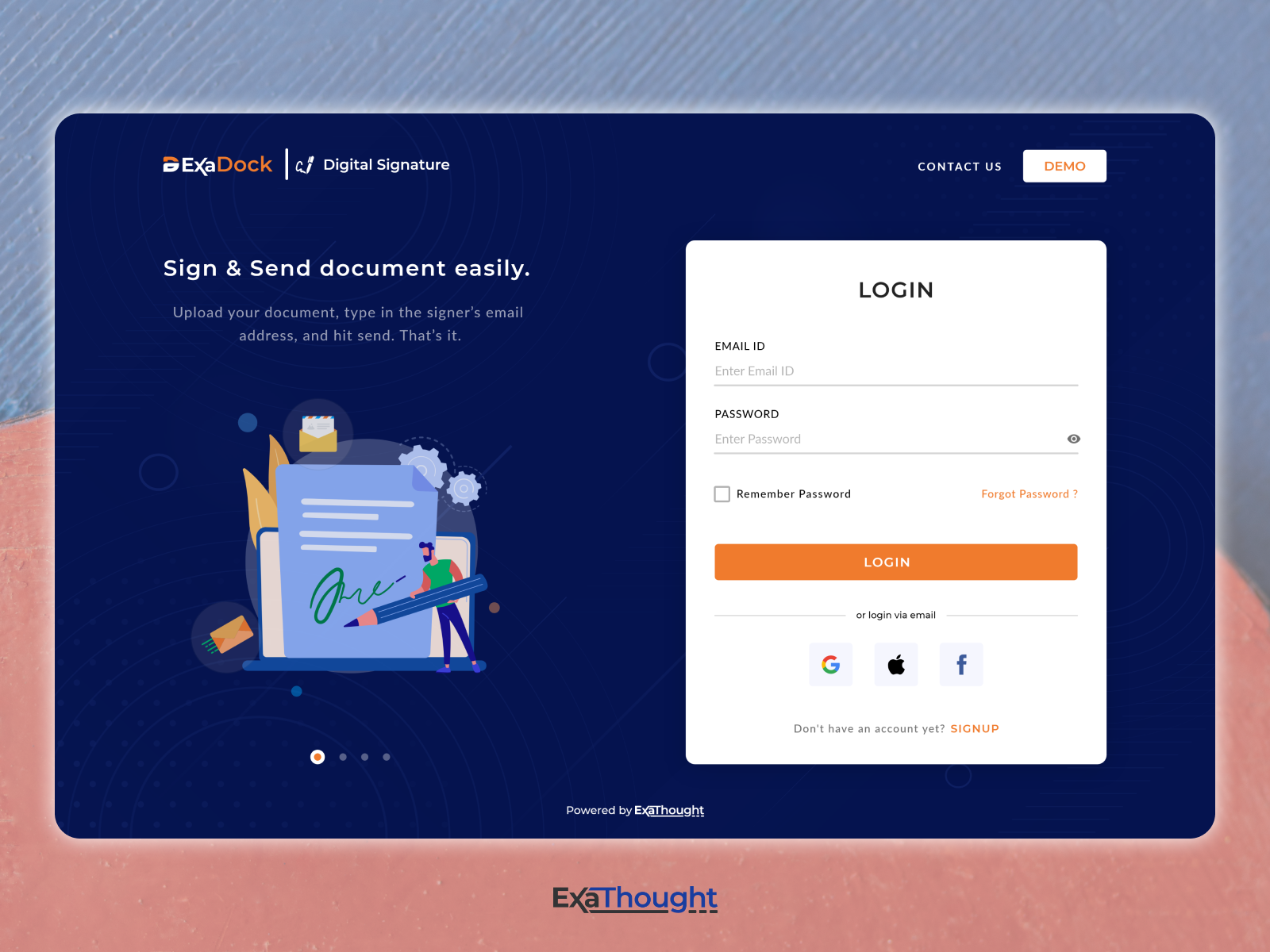 Login Screen Design Ideas | Exadock by eka.design.studio on Dribbble