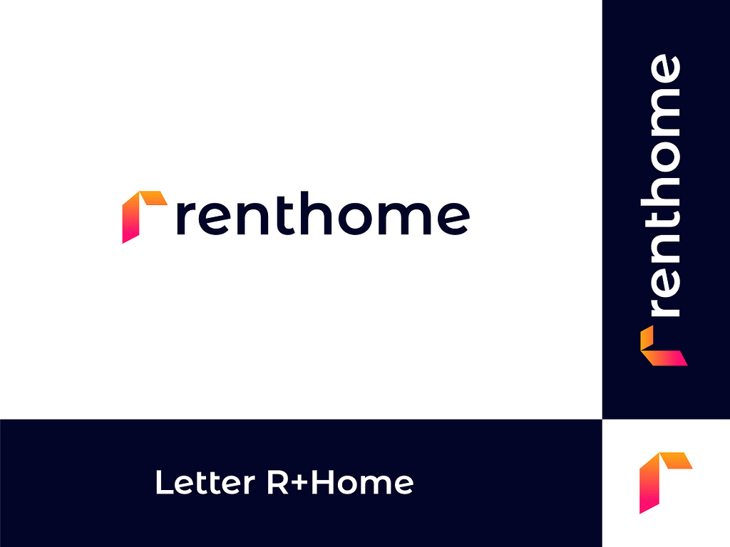 r, renthome, house, top home logo by Md. Sohel Rana on Dribbble