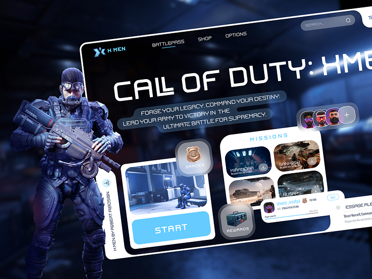 Call of Duty Xmen - Game Dashboard UI Design by MQoS UI/UX for MultiQoS ...