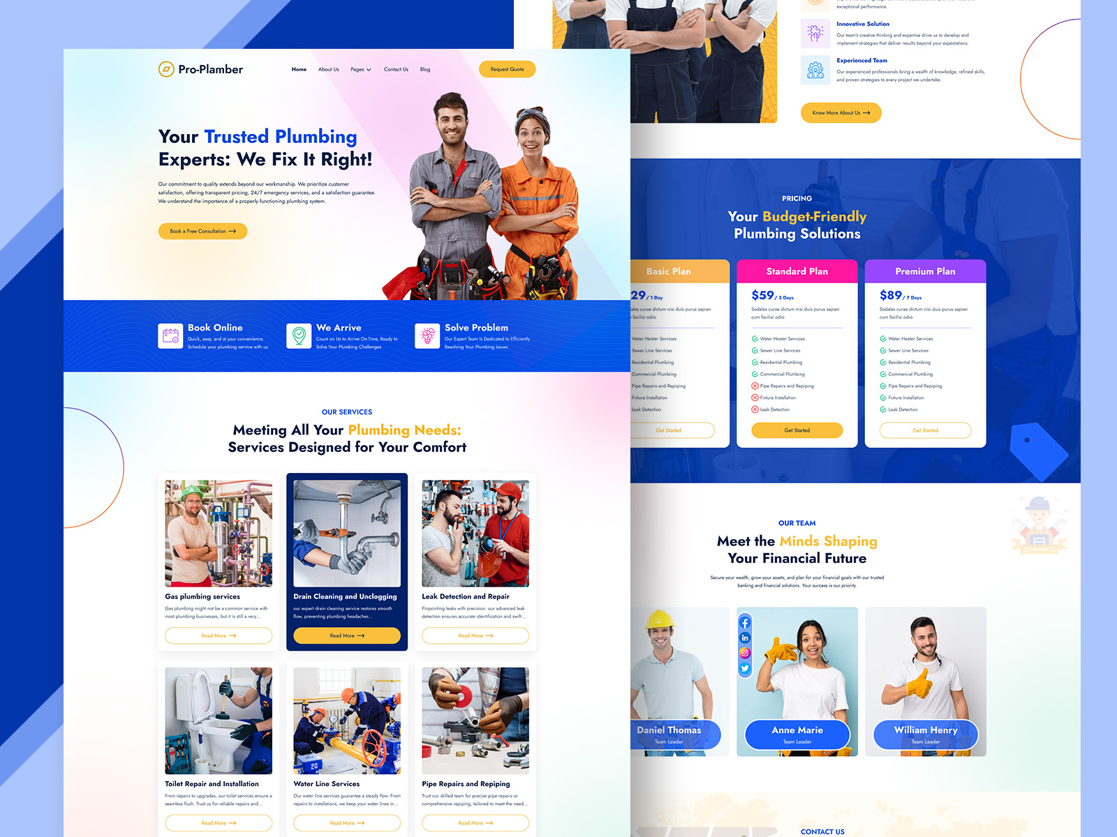Plumbing Website UI UX Design by Genius Ocean on Dribbble
