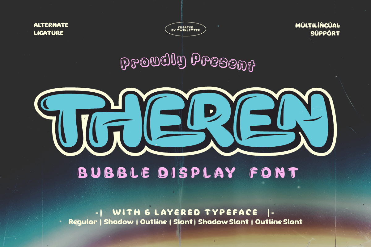 Theren - Bubble Display Font by Rozi on Dribbble