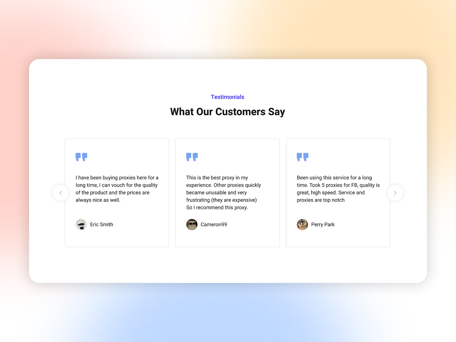 Testimonials by Ghazal Abbaszadeh on Dribbble