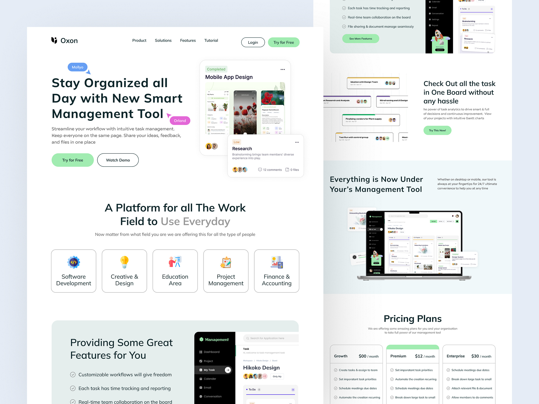 Task Management Saas Website Landing Page by Mahid on Dribbble