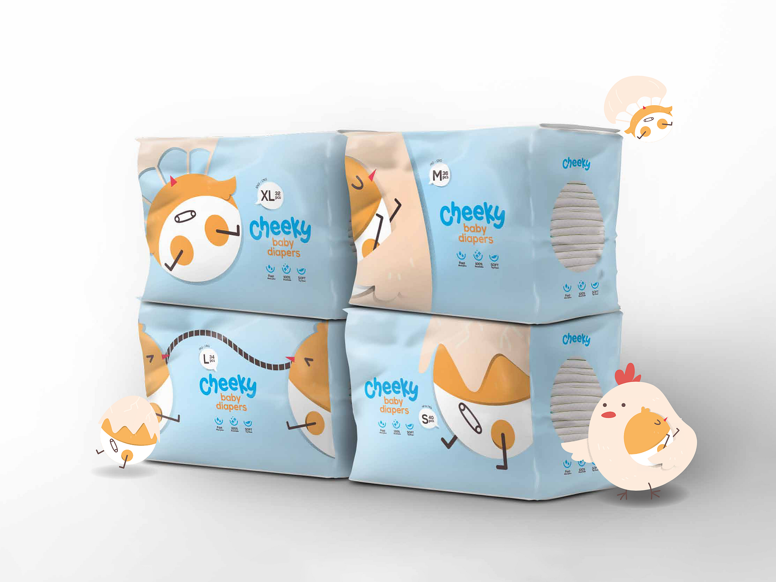 Cheeky Diapers Design by Yimin Heng on Dribbble