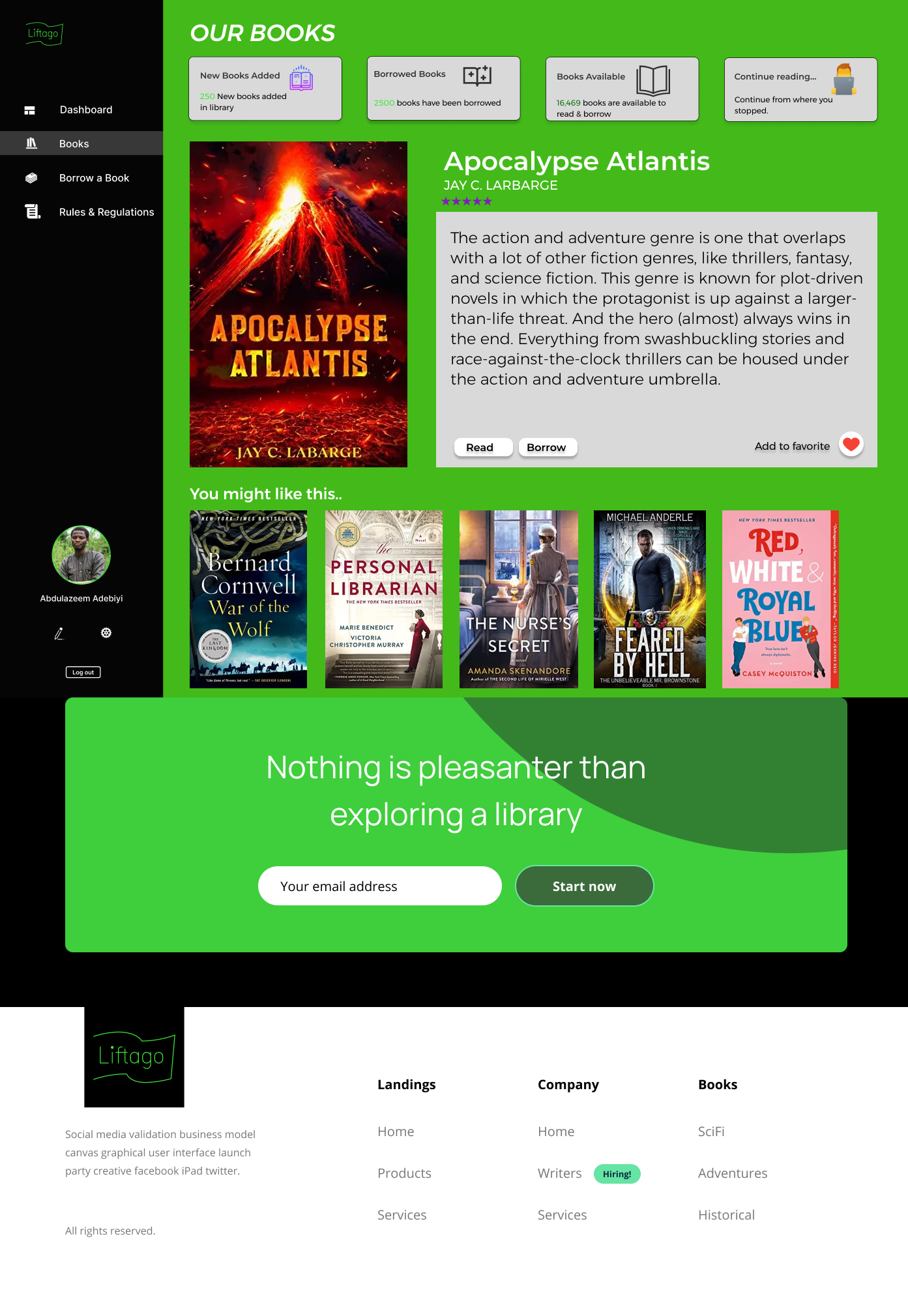 Library Website by Abdulazeem Adebiyi on Dribbble