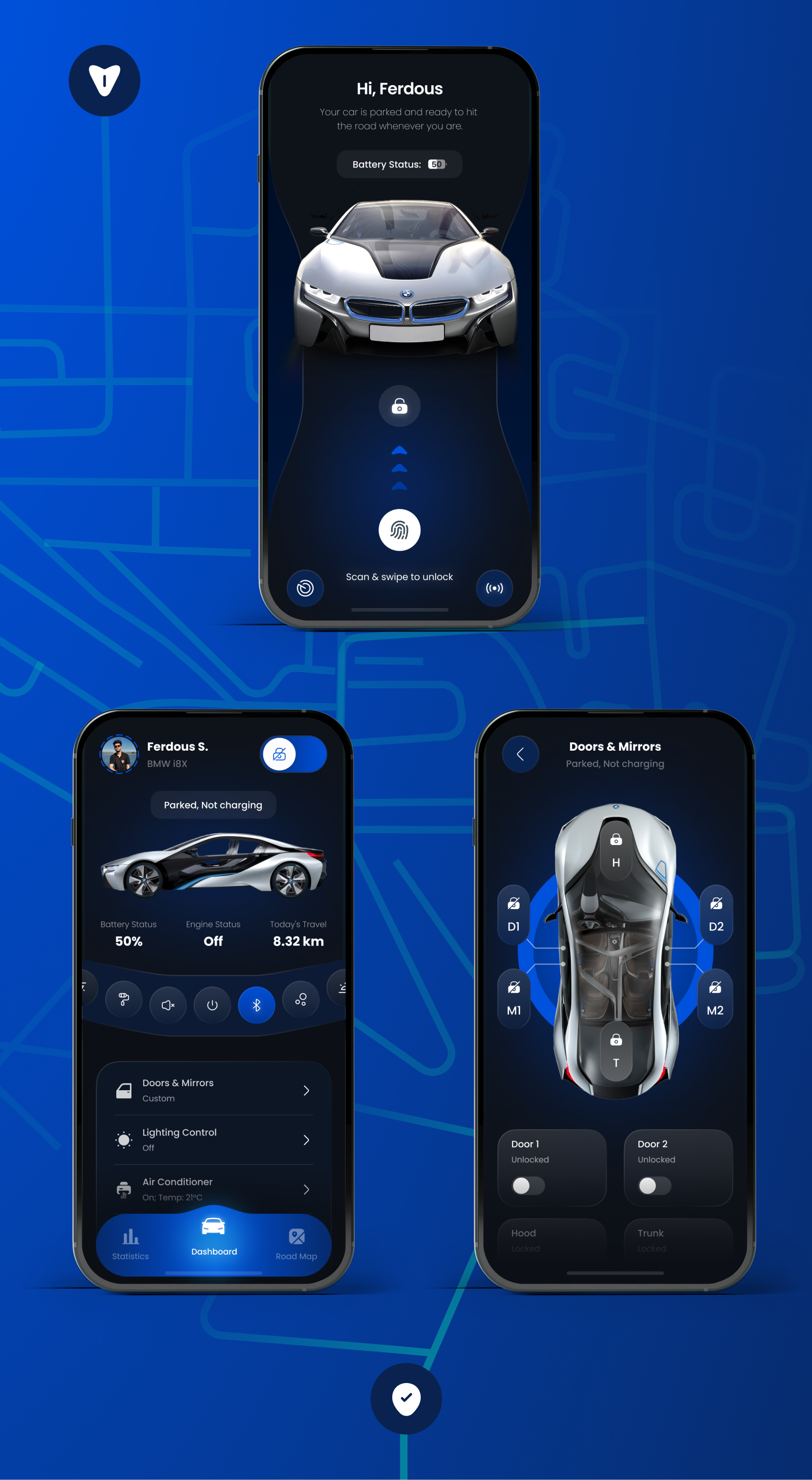 Smart Car App UI Design by Ferdous Siddik on Dribbble