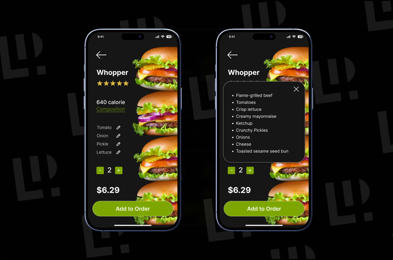 Fast Food Burger Delivery Mobile App Food Ordering by Iryna Lohush on ...