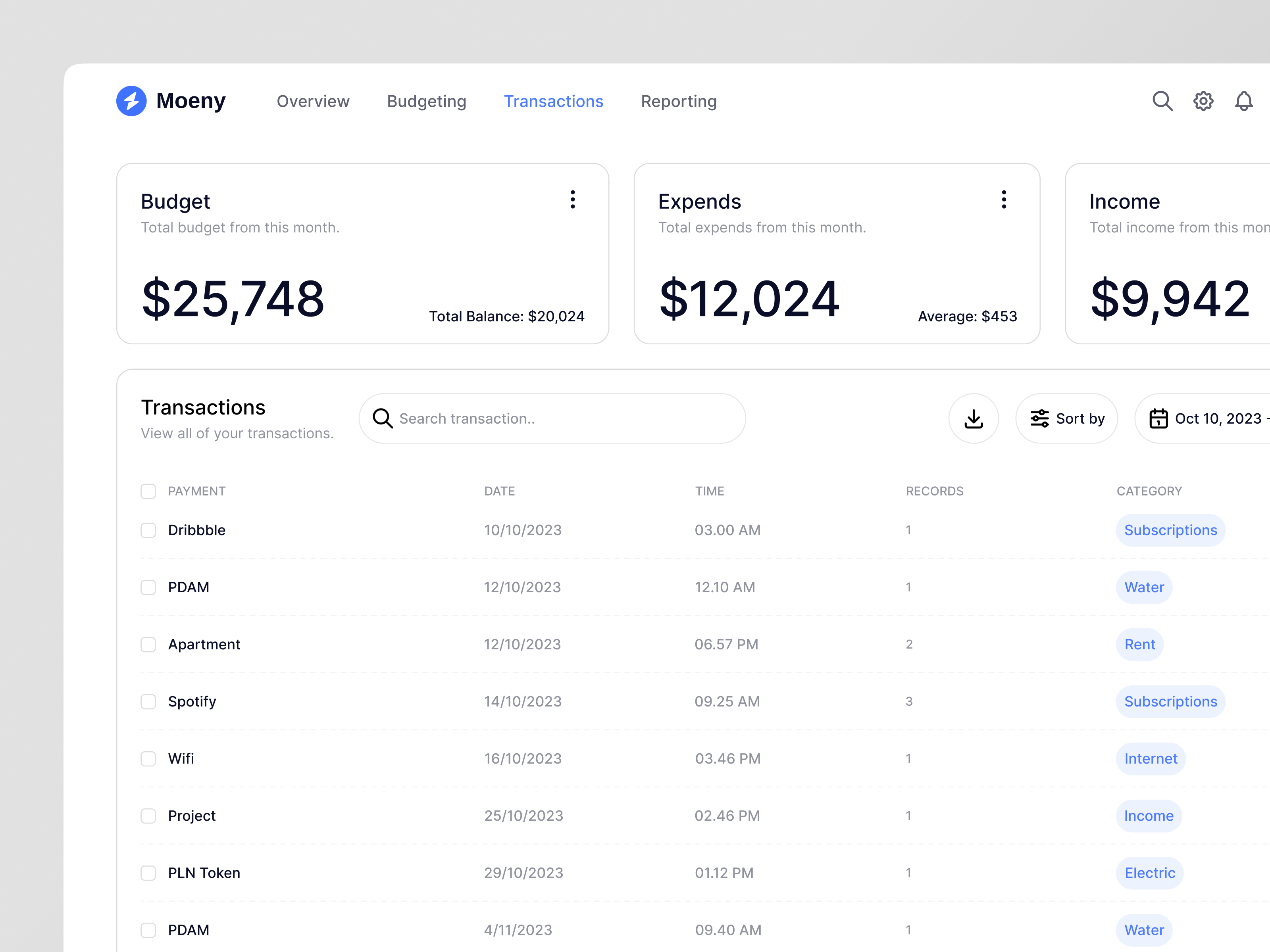 Moeny - Transaction by Hafiza☁️ for Kretya Studio on Dribbble
