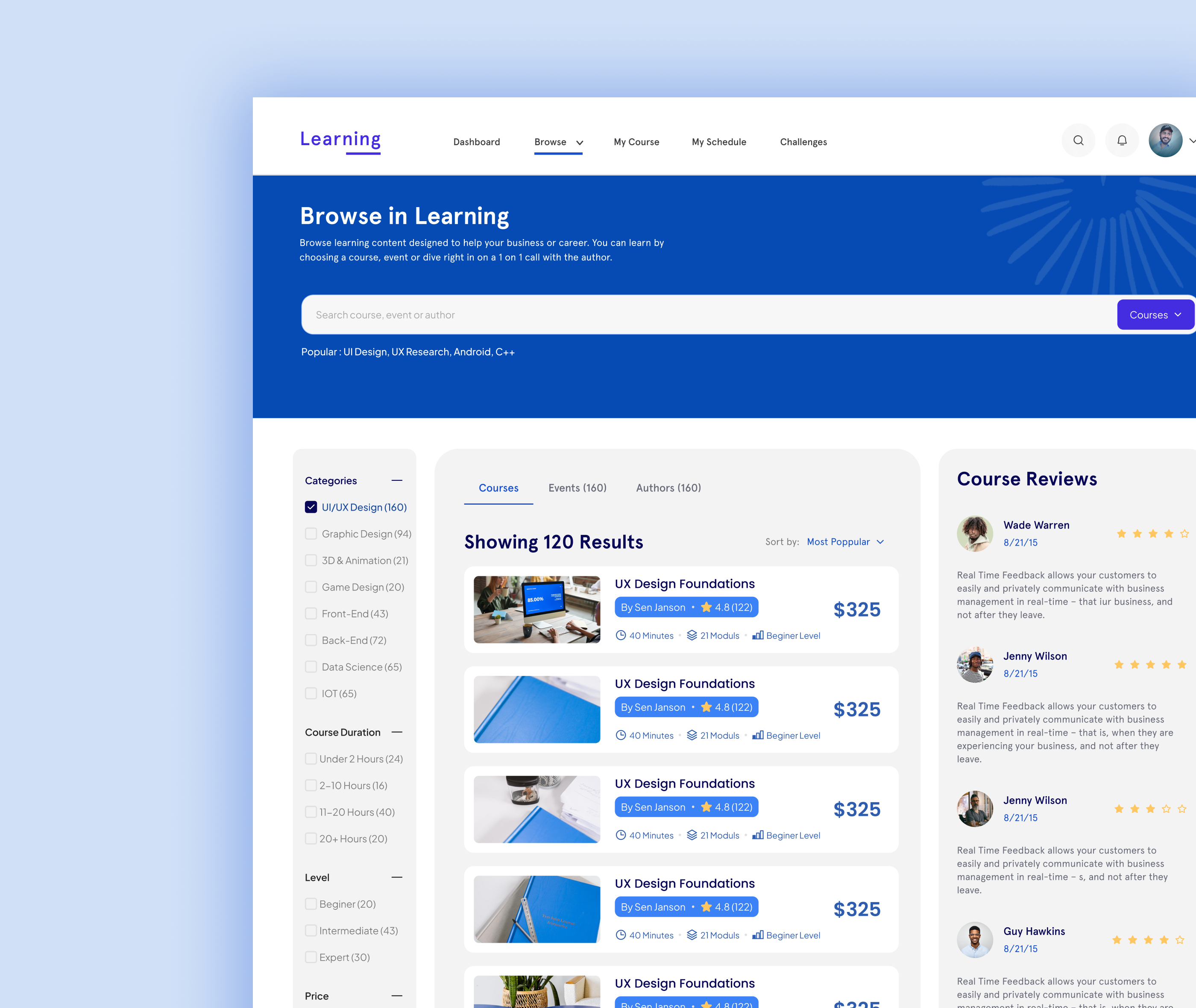 LMS Student Online Course Dashboard by Sahed Kawser on Dribbble
