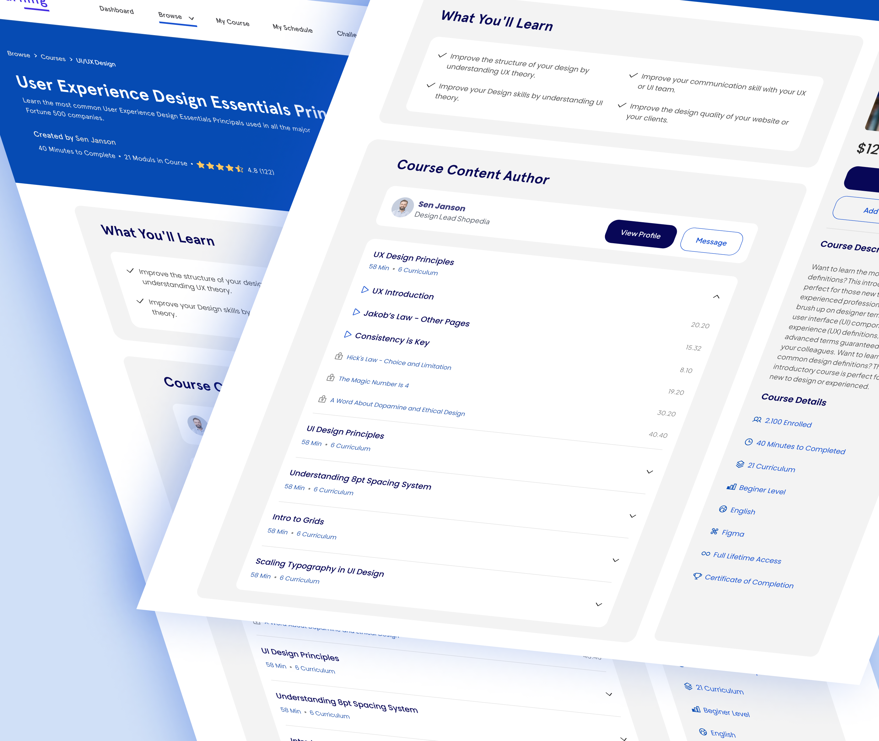 LMS Course Detail Dashboard by Sahed Kawser on Dribbble