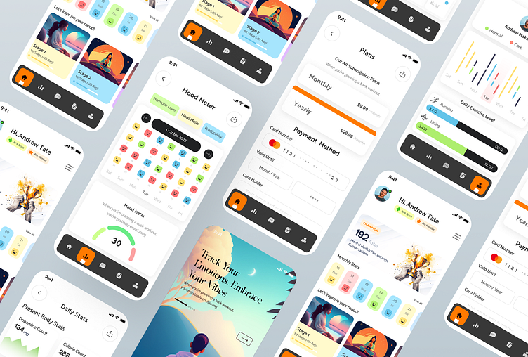 Mood Tracker Mobile App UI Design by Najmul Hasan Rifat | Senior UI/UX ...