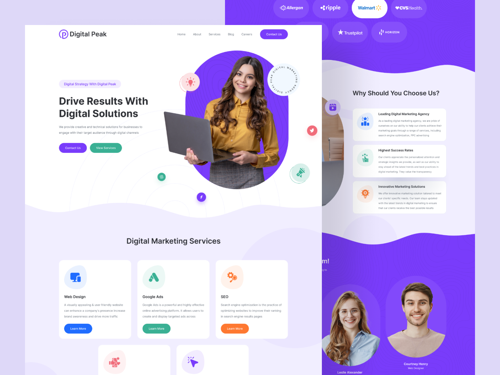 Digital Marketing Agency Landing Page by Ismail Hossain on Dribbble