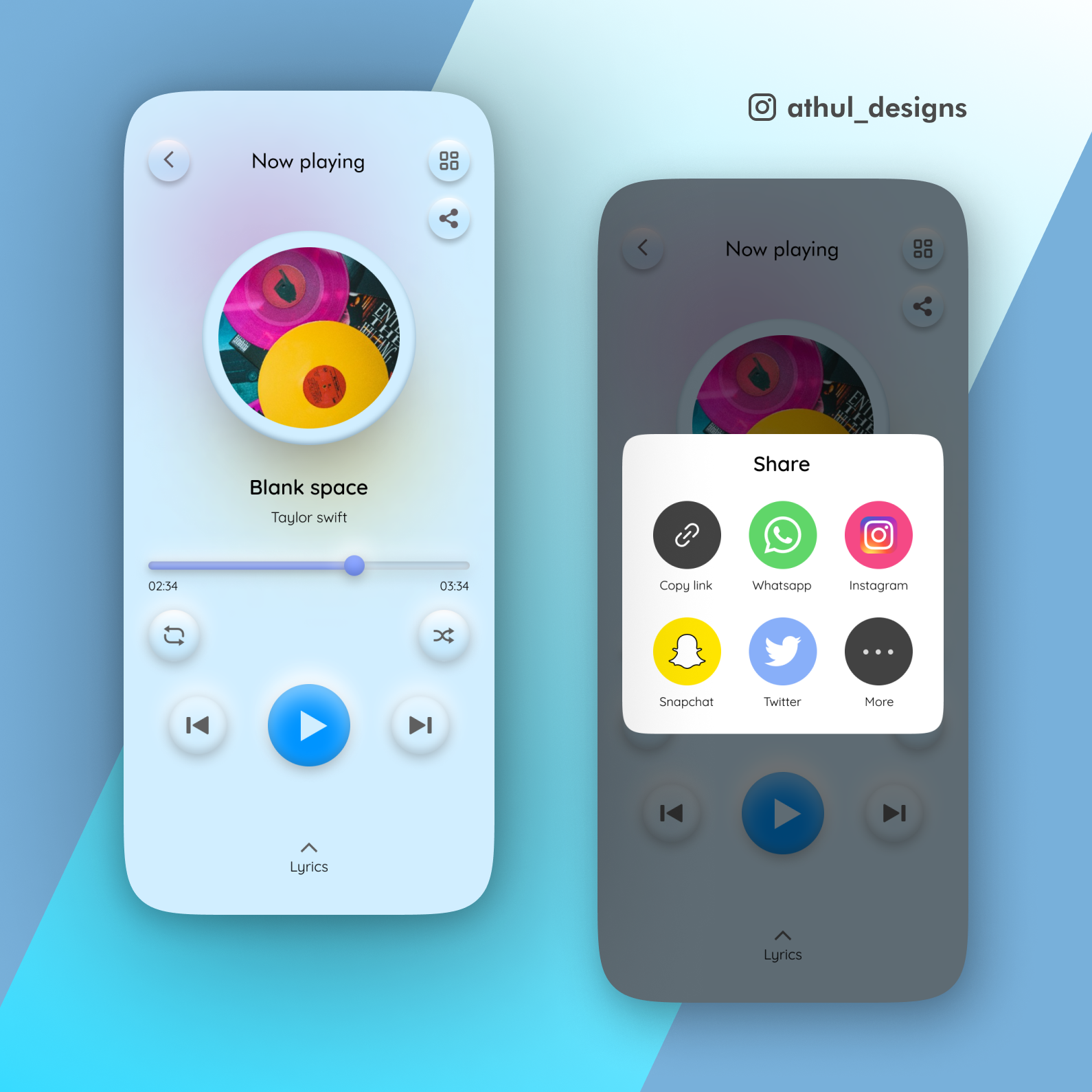 Share button ui #dailyui012 by Athul krishnan U on Dribbble