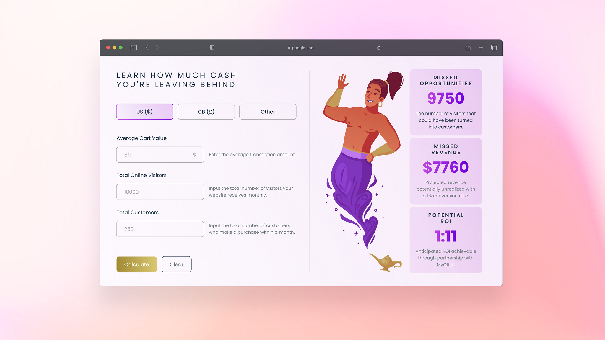 Business Calculator web design UX/UI by Milena Duric on Dribbble