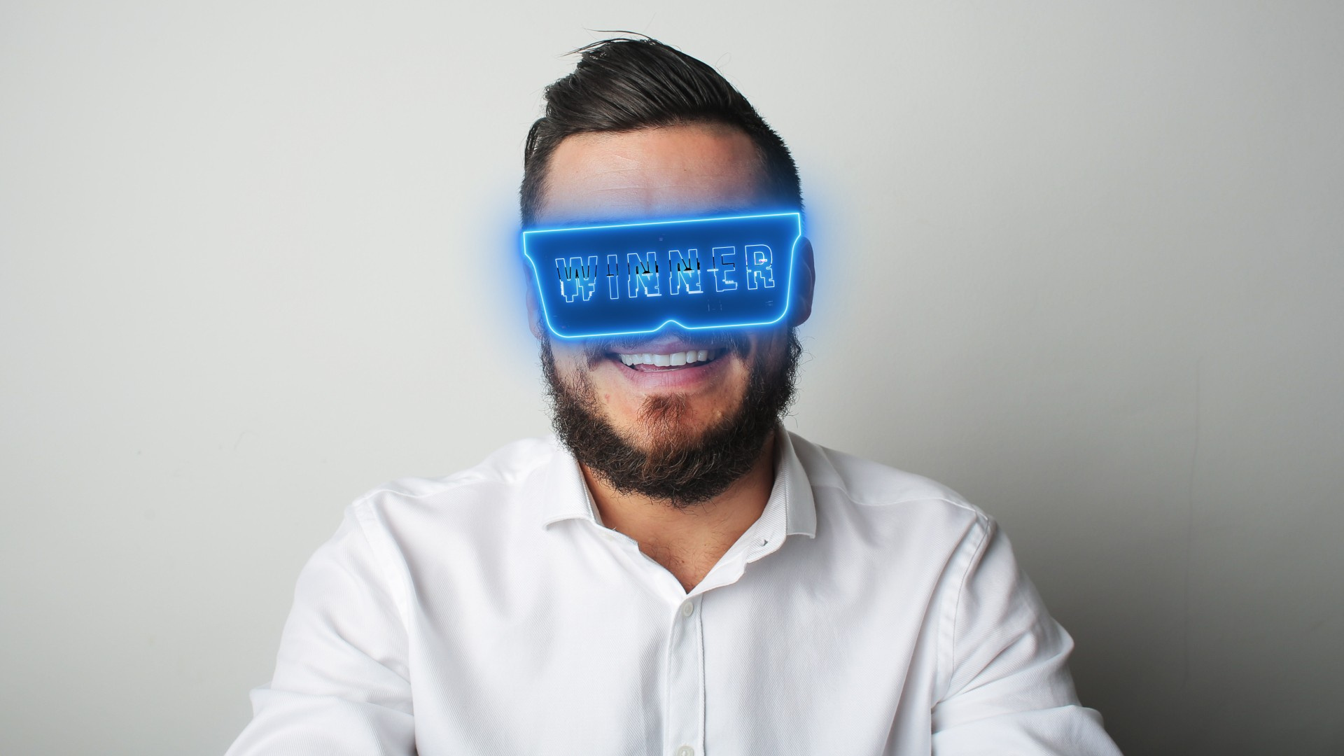 Neon Cyberpunk Futuristic Glasses With Winner Text 4K Animation by ...