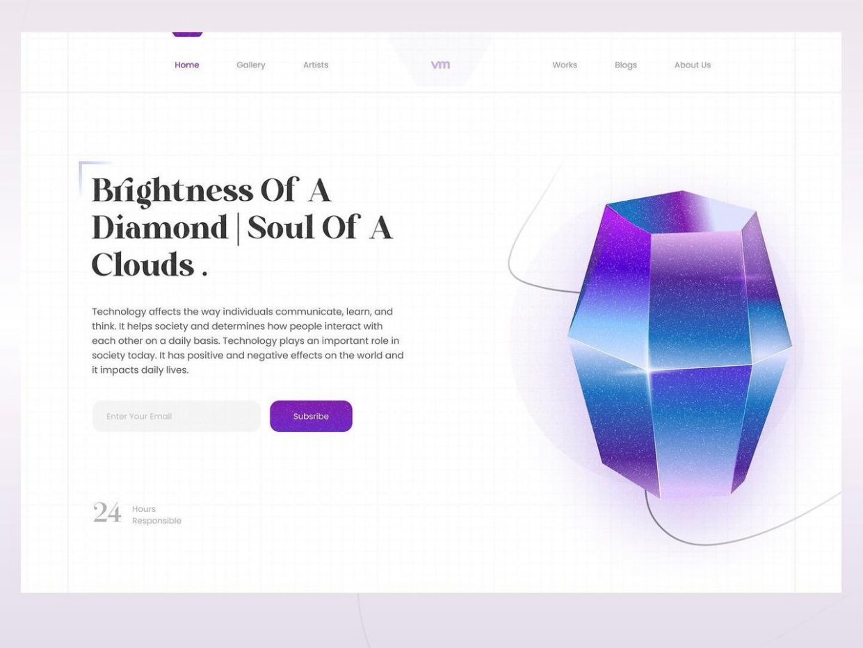 Digital Art And 3d Design Agency Ui Design 💎💜 By Delsa Taghizade On