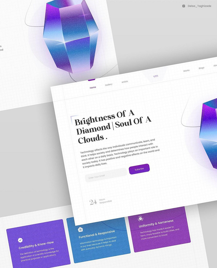 Digital Art And 3d Design Agency Ui Design 💎💜 By Delsa Taghizade On