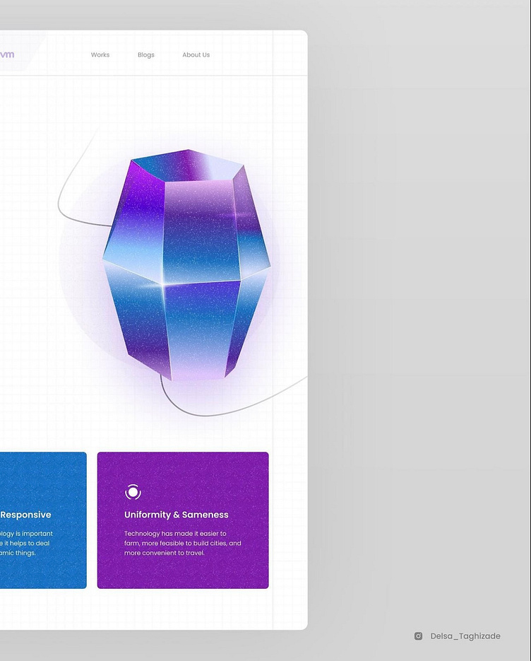 Digital Art And 3d Design Agency Ui Design 💎💜 By Delsa Taghizade On