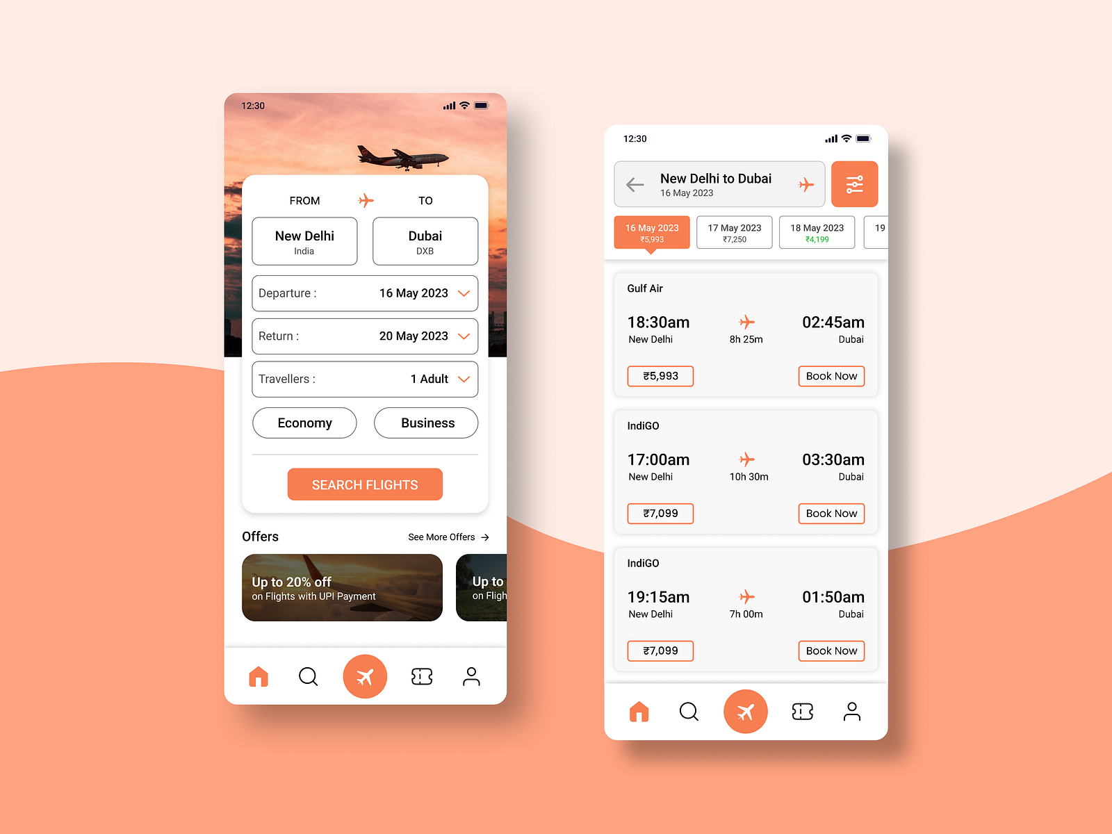 Online Flight Booking App UI by Ketan Gohil on Dribbble