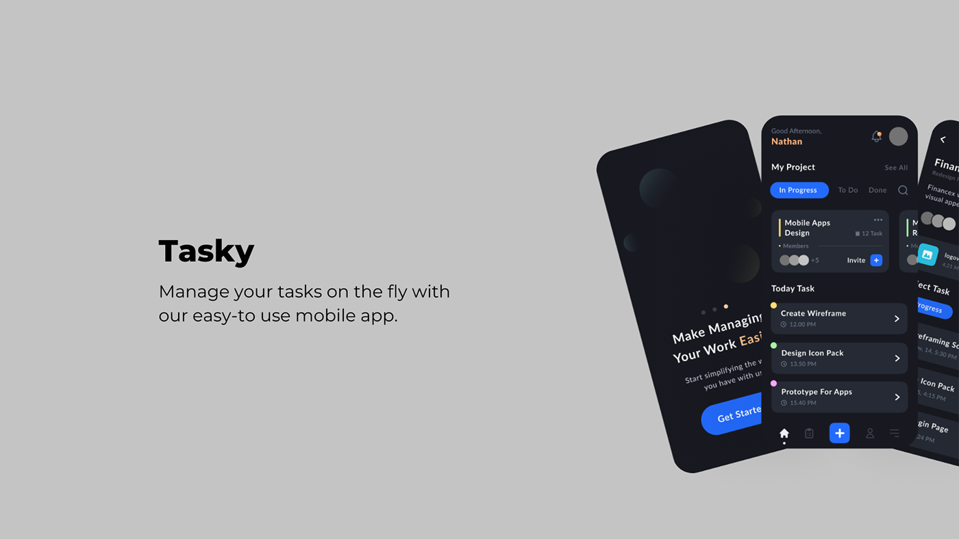 Tasky - manage tasks on the fly by Mijo Kristo on Dribbble