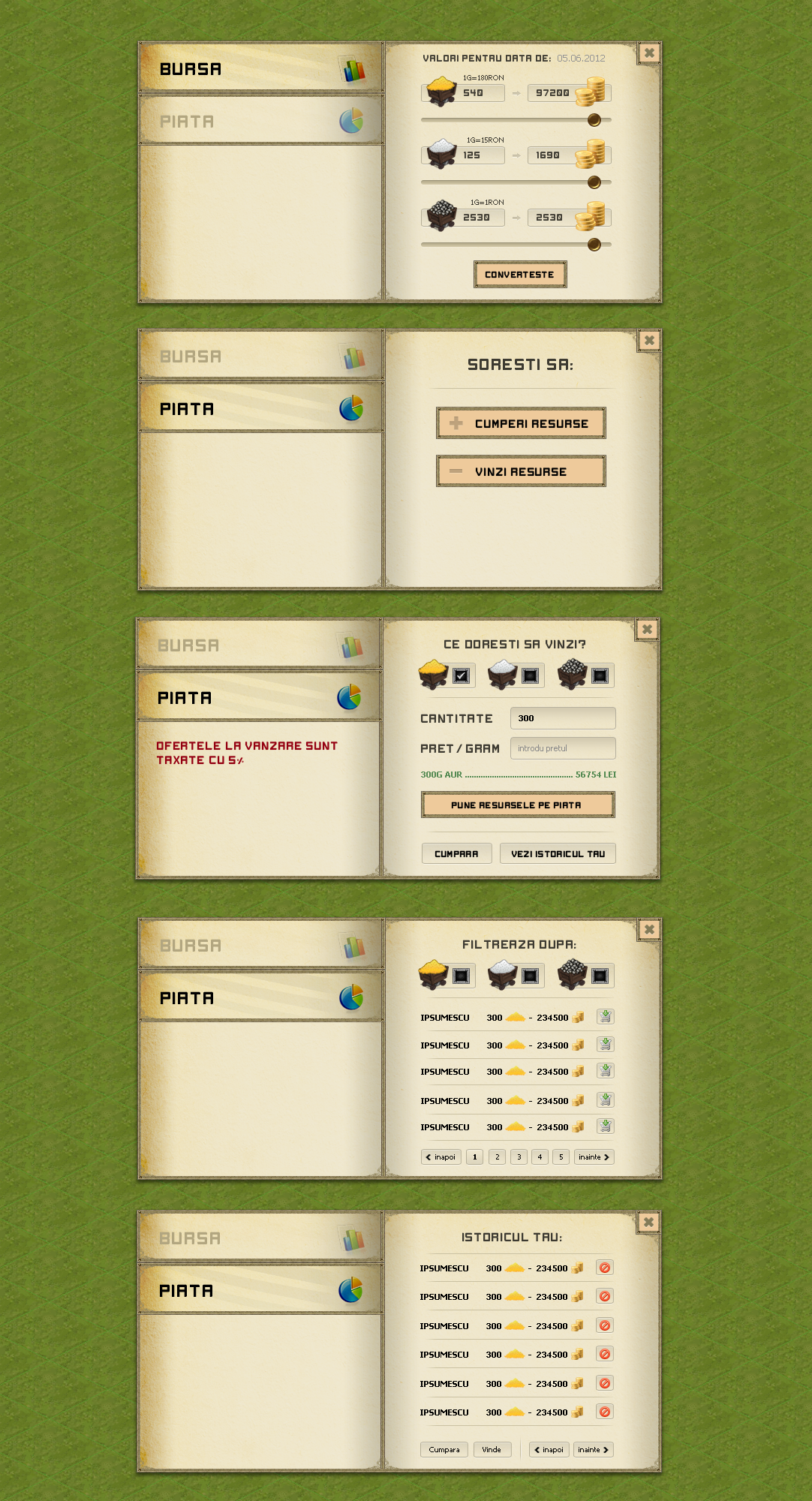 Mining Game UI by George Vintila on Dribbble