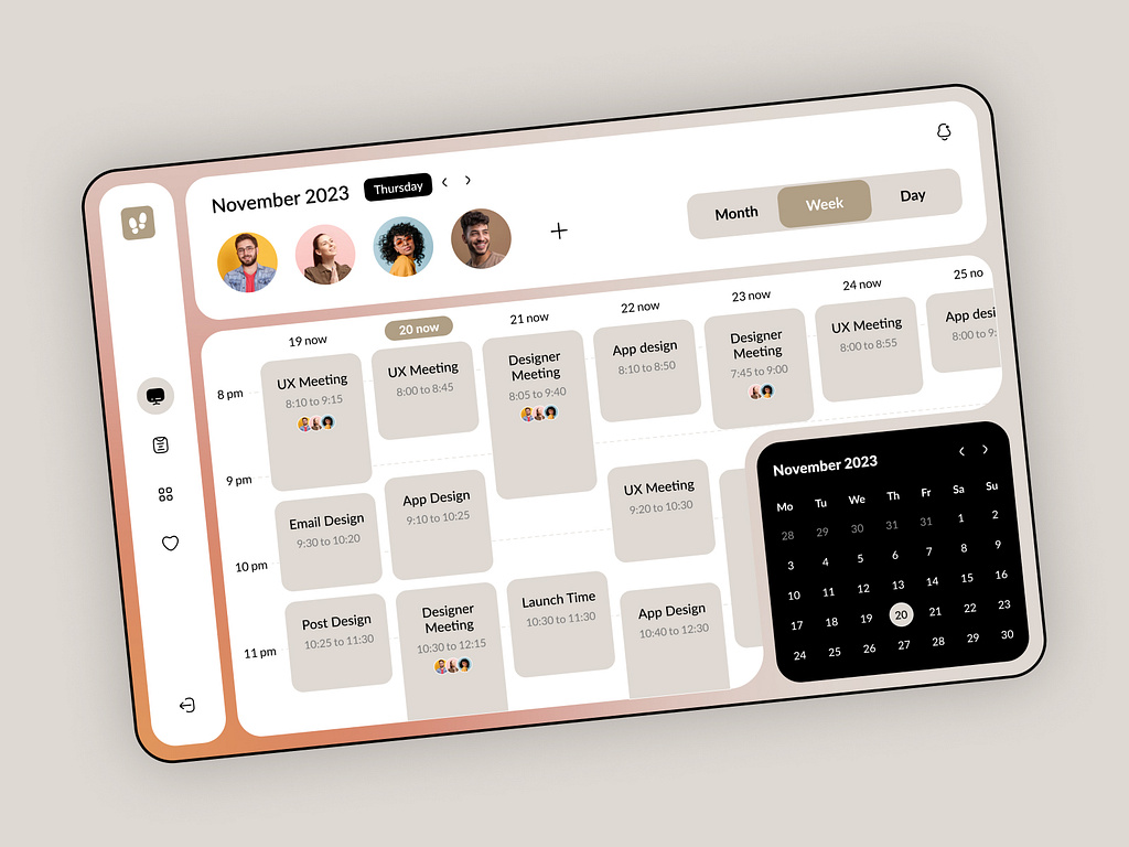 Calendar Dashboard UI by iCoderz Solutions on Dribbble