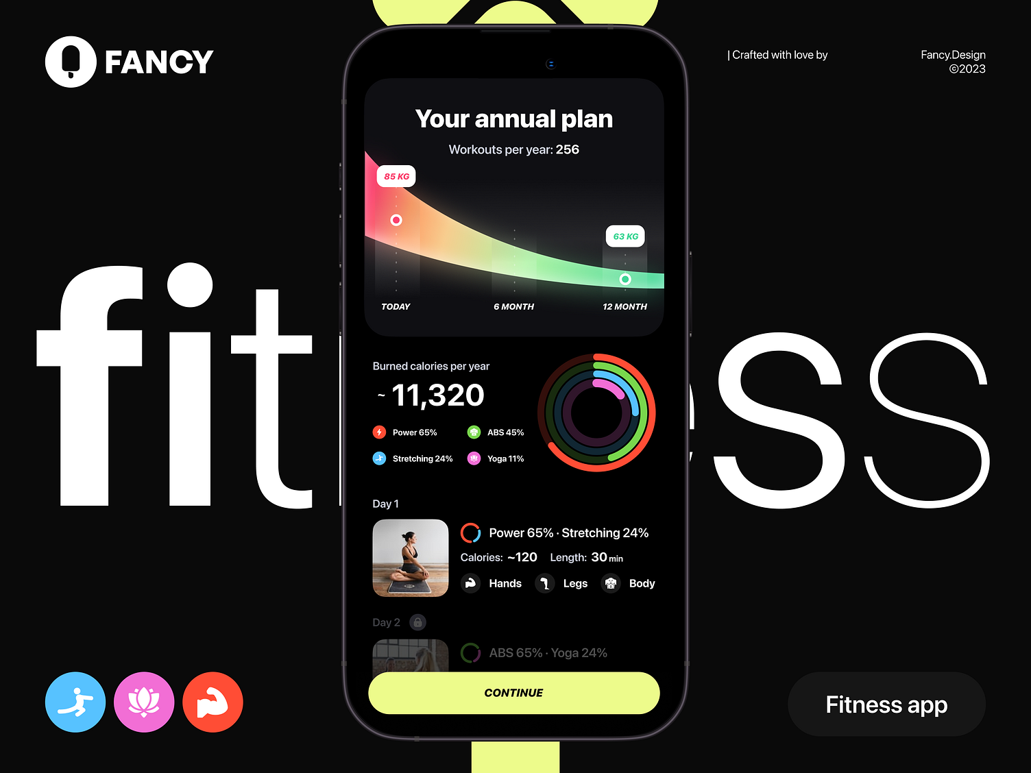 Fitness/Sport Mobile app design by Ruslan Kulikov for FANCY on Dribbble