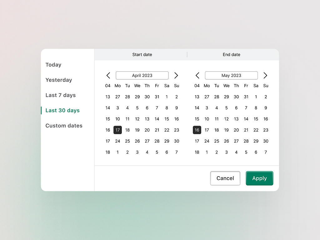 Calendar 📅Component | UI Design by Meet Desai on Dribbble