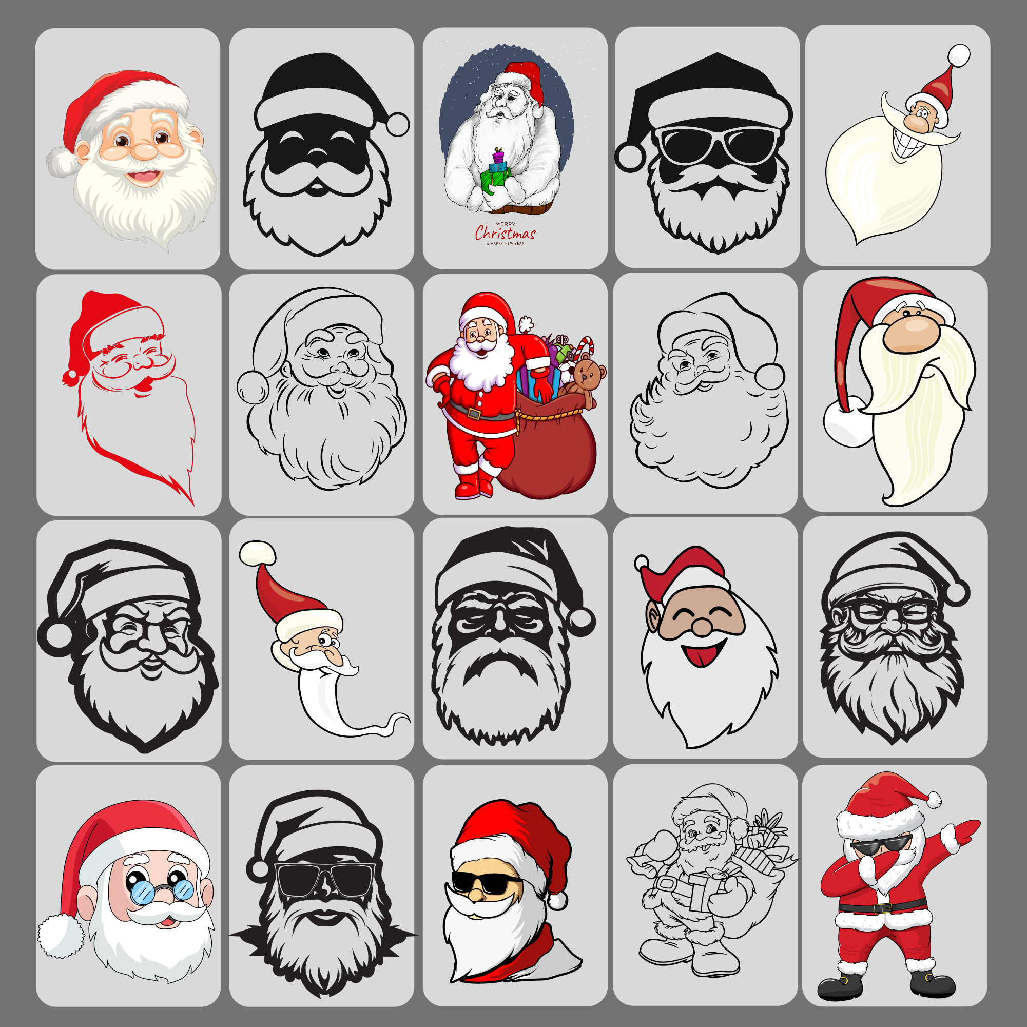 Santa Claus Design Bundle Old School Father Christmas Gift Idea by ...